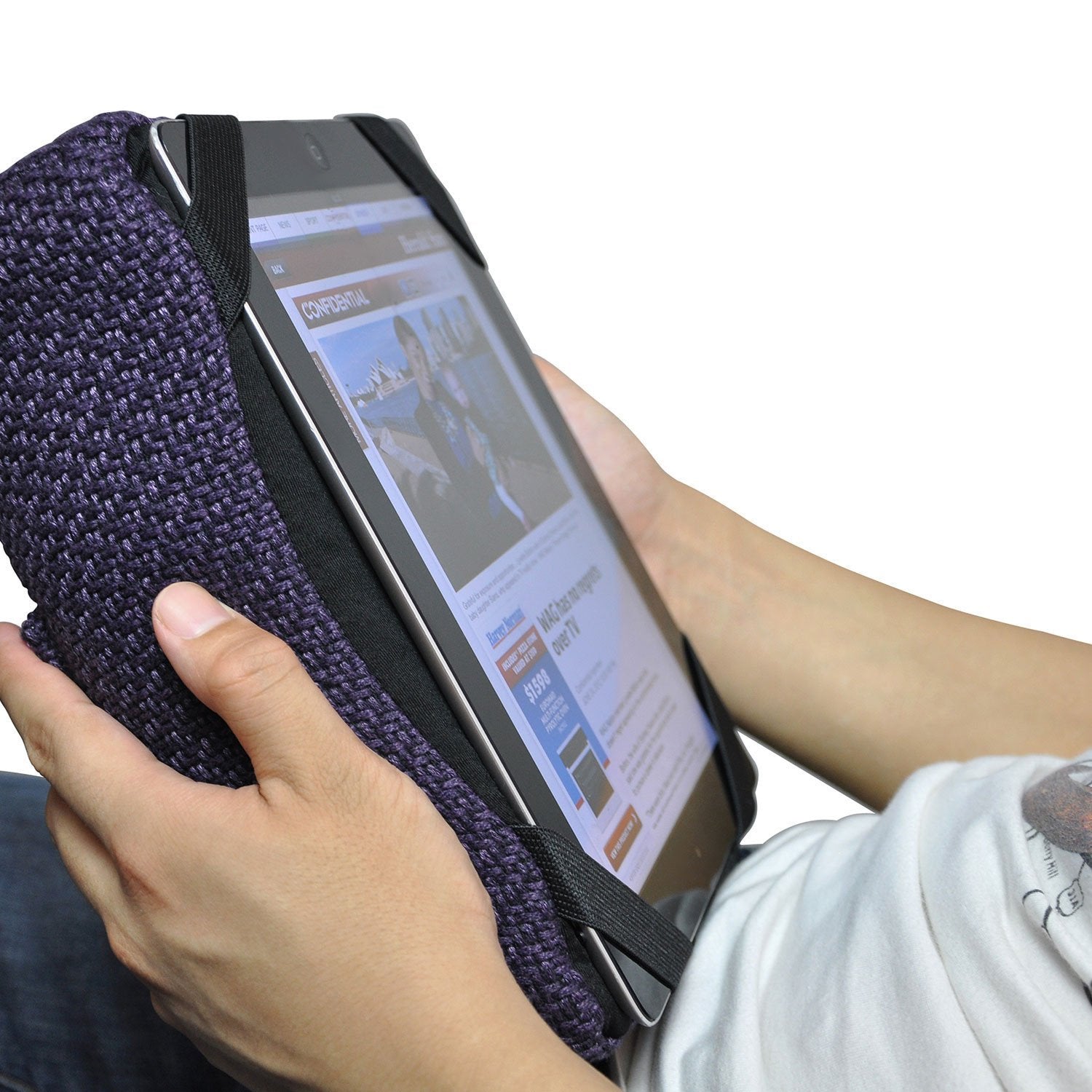 Tech Pillow: Purple iPad rest and Head Cushion for Travel– Ambient ...