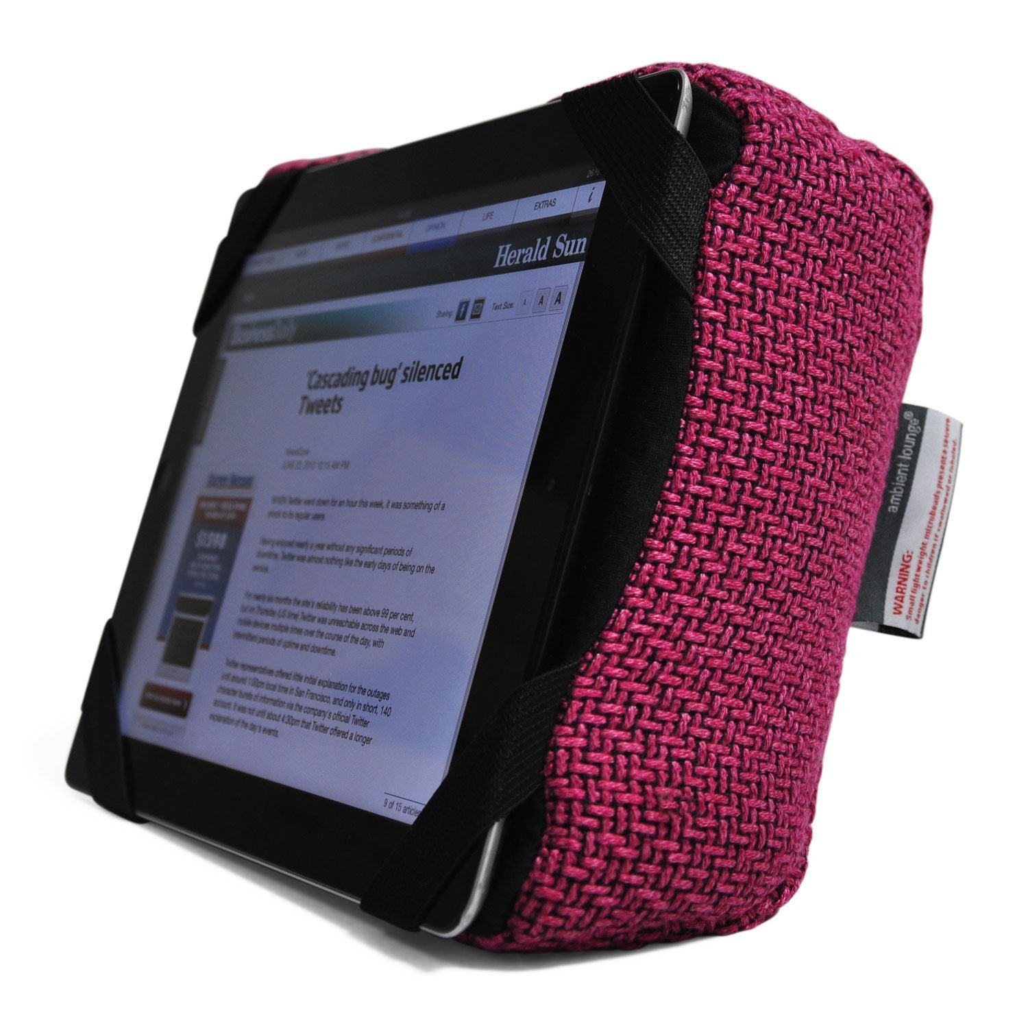 Tech Pillow: Pink iPad rest and Head Cushion for Travel– Ambient Lounge ...